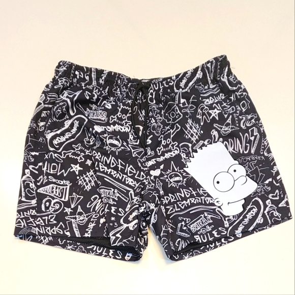 Simpsons | Swim | The Simpsonsmens Lined Swim Suitsize Largebart ...